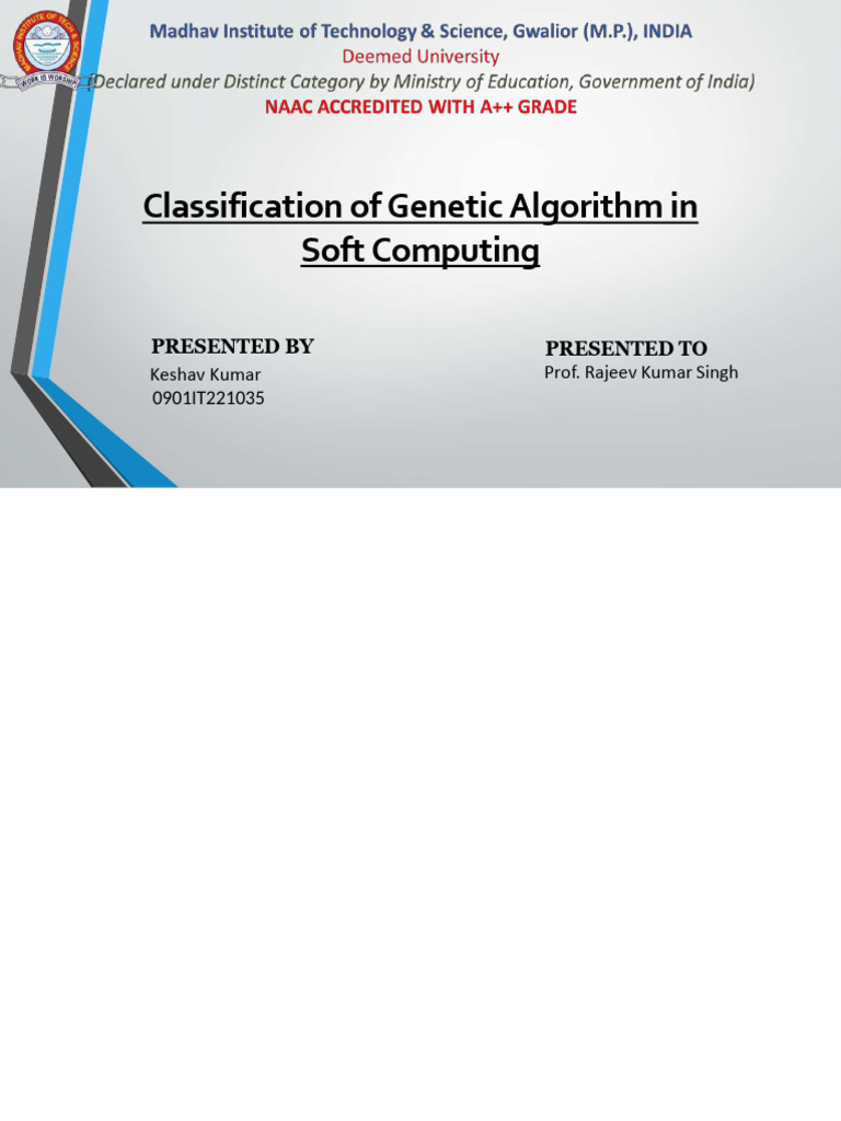 Classification of Genetic Algorithm - Harshit Agarwal | PDF | Genetic Algorithm | Computing