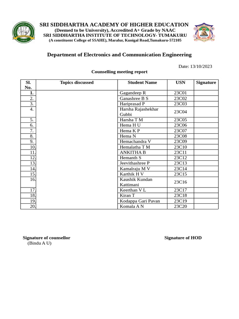 Counselling Report Format | PDF | Higher Education