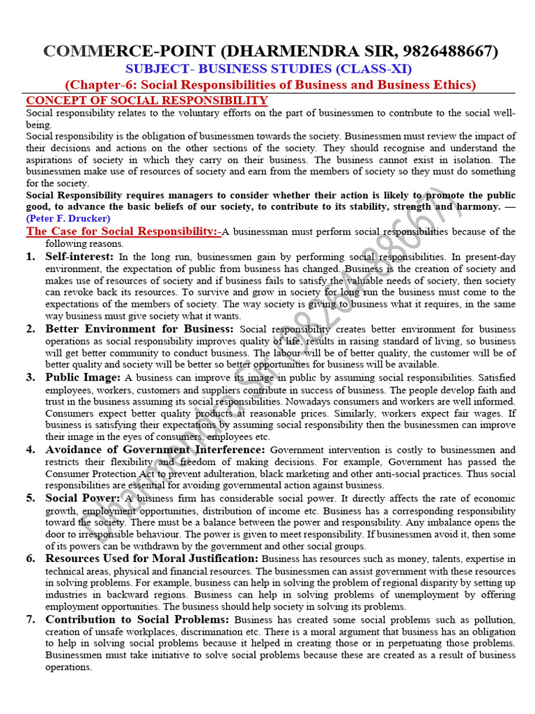 Chapter 6-Social Responsibilities of Buss. Ryt | PDF | Pollution | Air Pollution