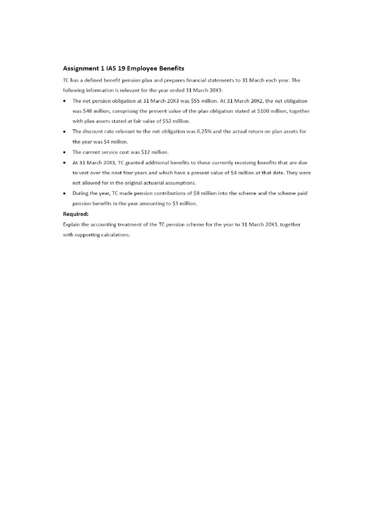 Assignment - IAS 19 Employee Benefits (Nyarai Machinda) (1) Corrected | PDF