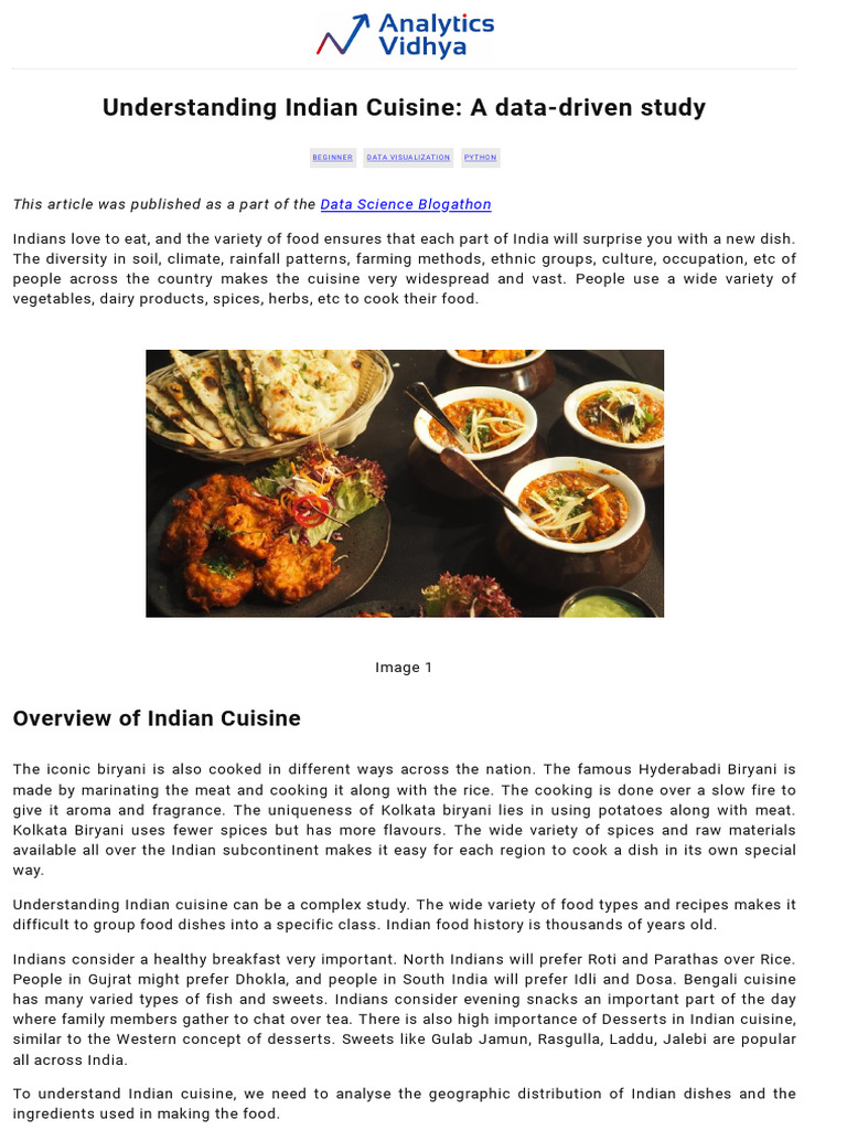 Indian Cuisine Analysis: Data Insights | PDF | Indian Cuisine | Desi ...