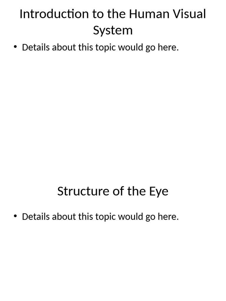 Human Visual System Presentation | PDF