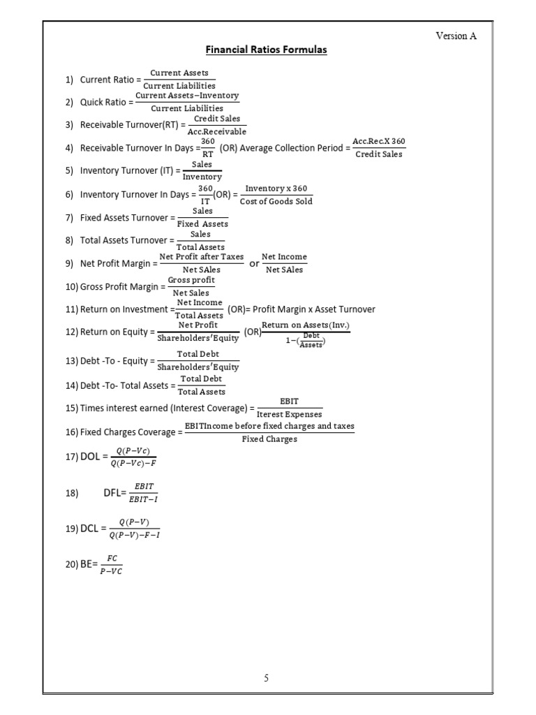 Midterm Formula sheet | PDF