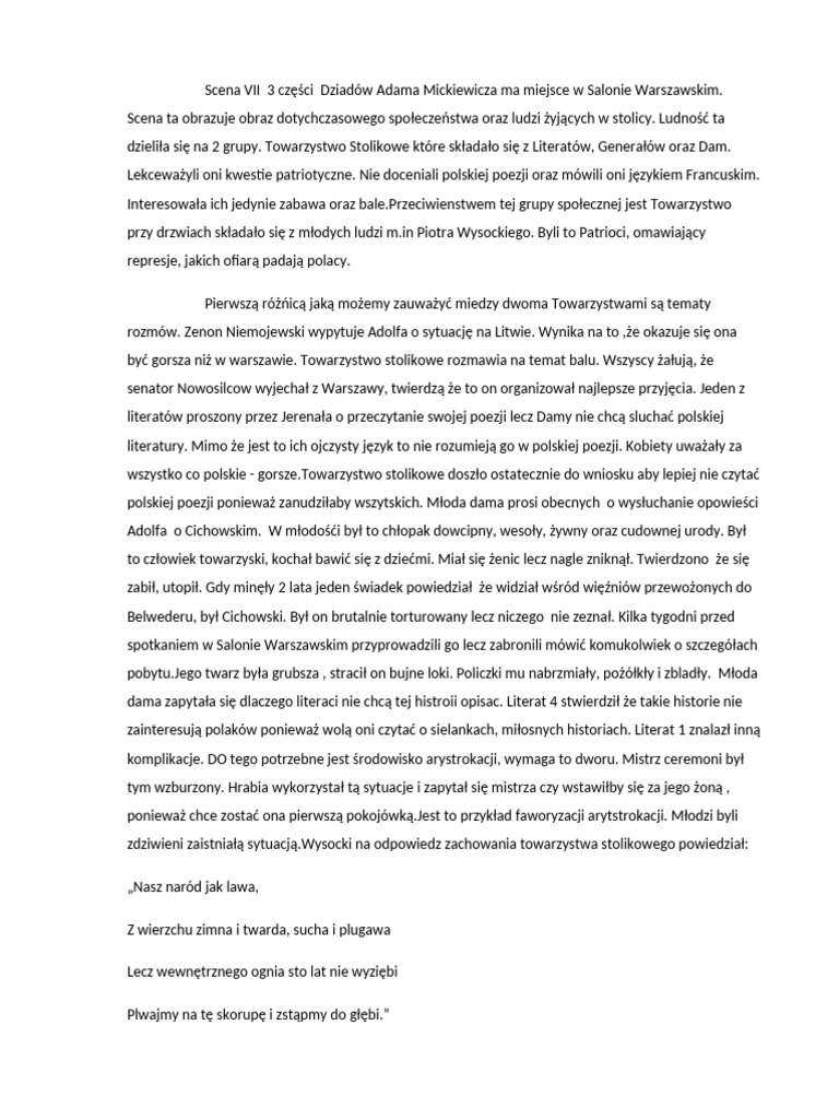 Scena VII Dziady | PDF