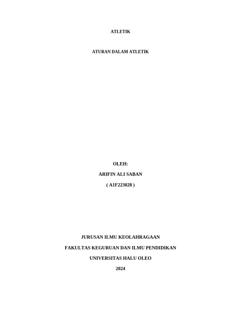 Peraturan Dasar Atletik untuk Peserta | PDF | Teknologi & Rekayasa