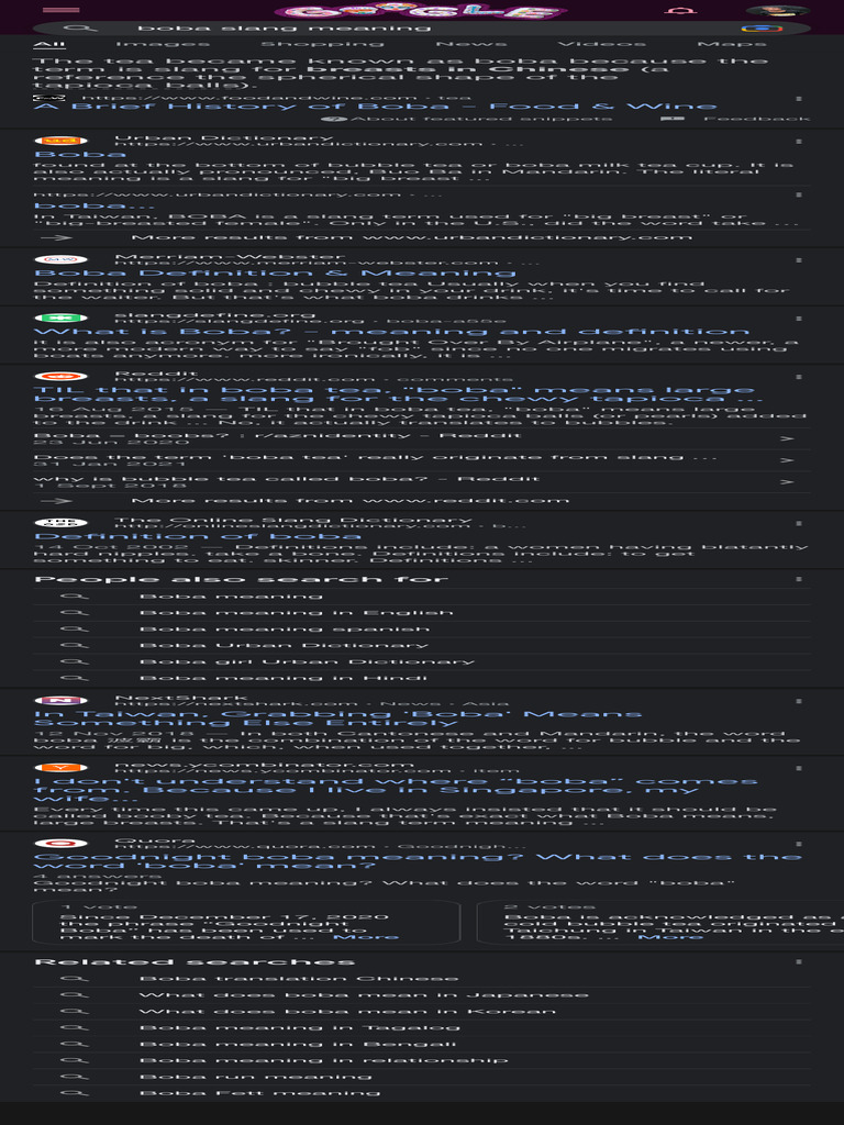 Boba Slang Meaning - Google Search | PDF | Linguistics