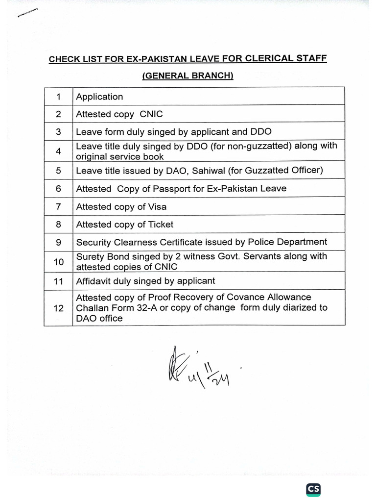 Checklists (General Branch) | PDF