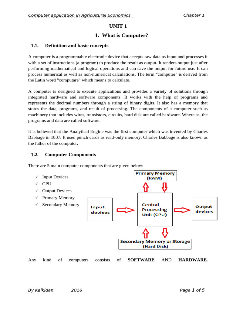 Comp Chapter 1 | PDF | Input/Output | Computer Hardware