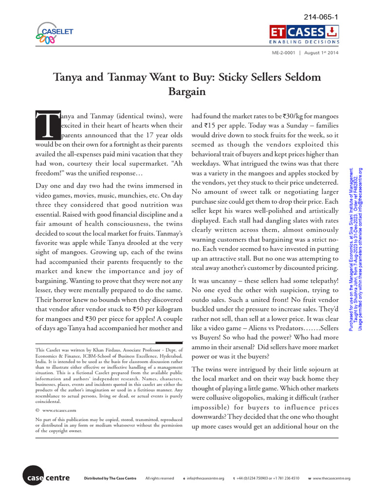 Tanya and Tanmay - Unlocked | PDF | Oligopoly | Business Economics