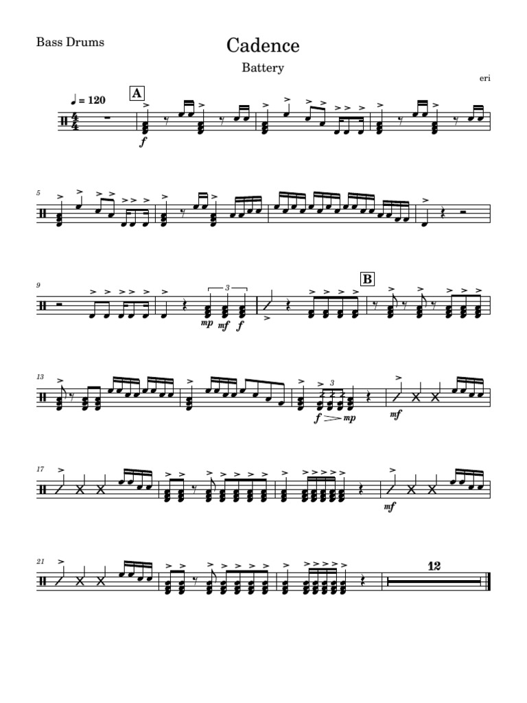 MBA Cadence 2024-Bass - Drums | PDF