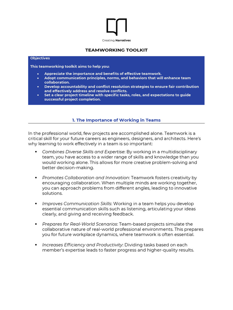 CDE2000 Teamworking Toolkit | PDF | Collaboration | Communication