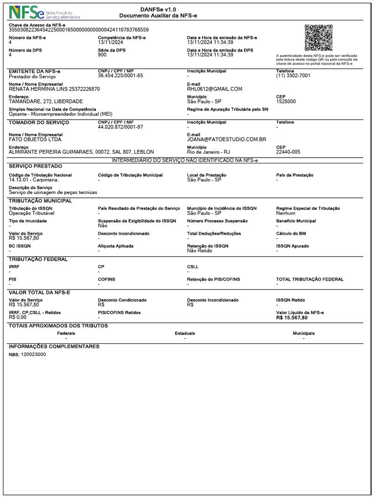 A Autenticidade Desta NFS-e Pode Ser Verificada Pela Leitura Deste Código QR Ou Pela Consulta Da ...