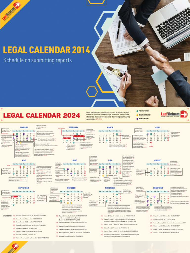 Legal Calendar 2024 Eng 2512142728 | PDF | Taxes | Value Added Tax