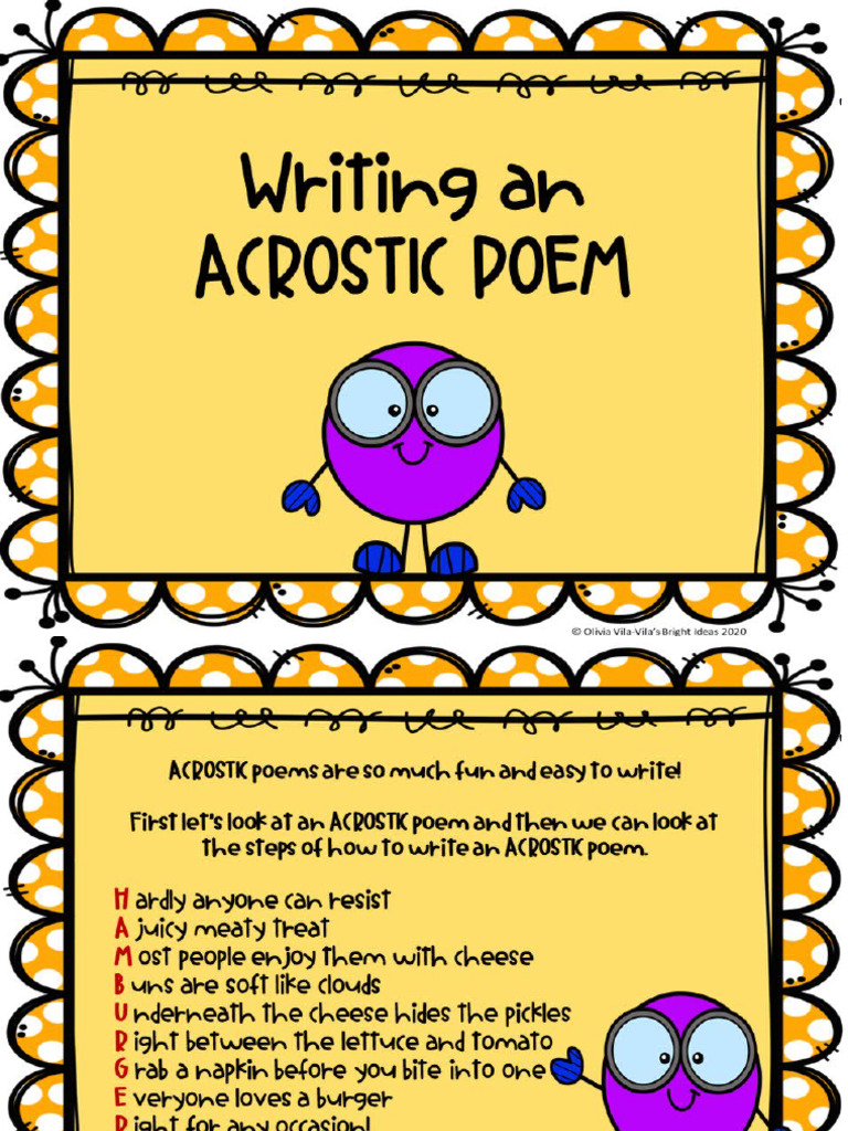 Writing Acrostic Poems | PDF