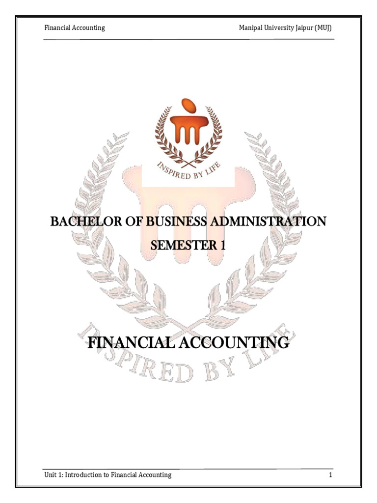 Financial Accounting Unit 1 - V1 | PDF | Debits And Credits | Expense