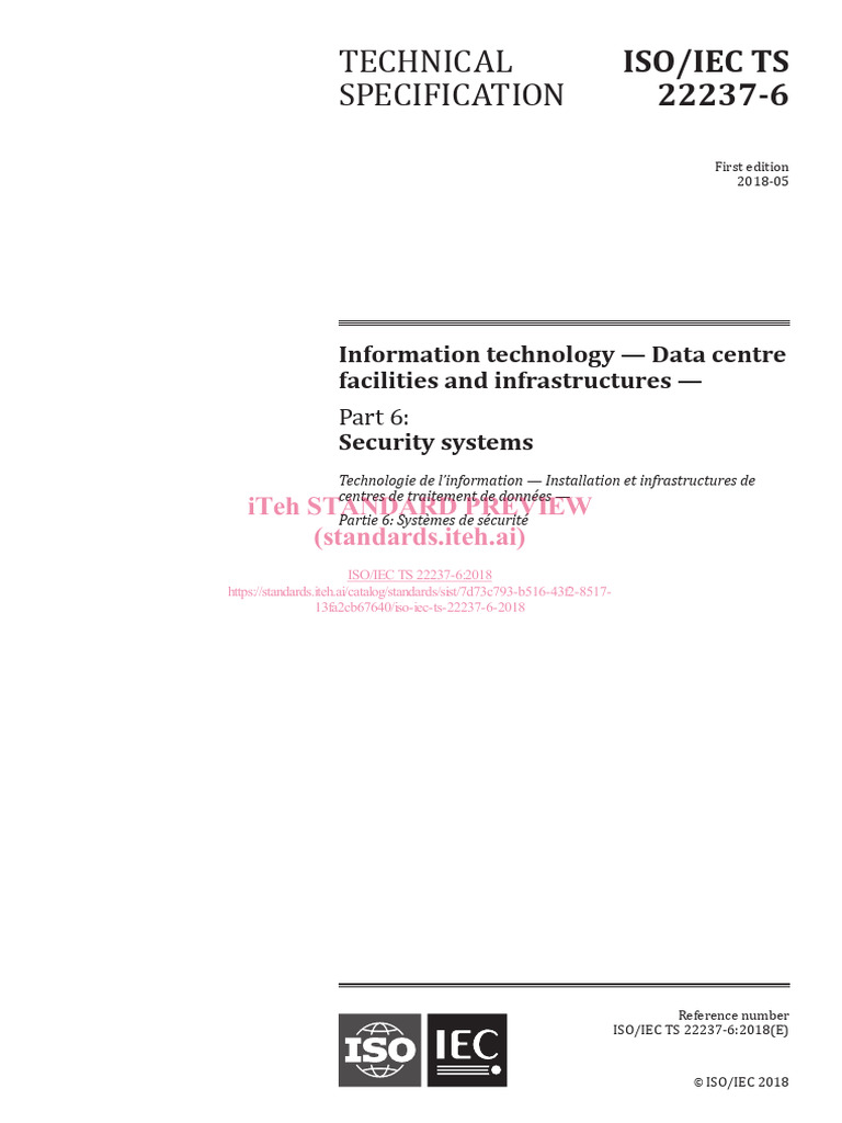 ISO-IEC-TS-22237-6-2018 Security Systems | PDF | Data Center | International Organization For ...