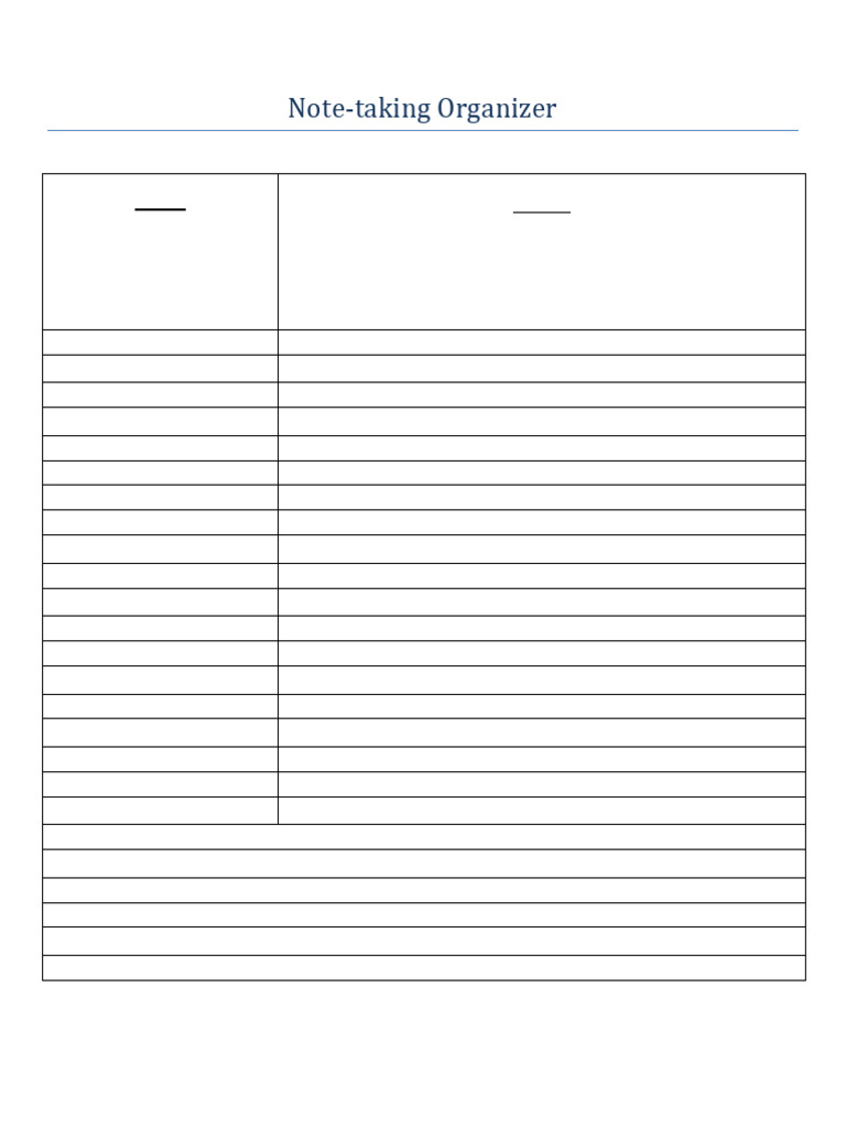 Note Taking Organizer | PDF