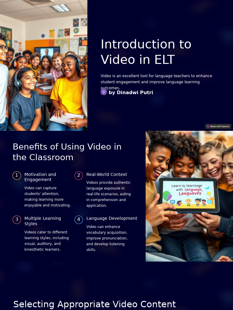 Introduction To Video in ELT 1 | PDF | Reading Comprehension | Learning