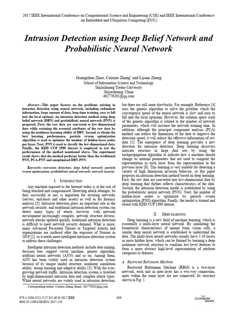 Intrusion Detection Using Deep Belief Network and Probabilistic Neural Network (2017) | PDF ...