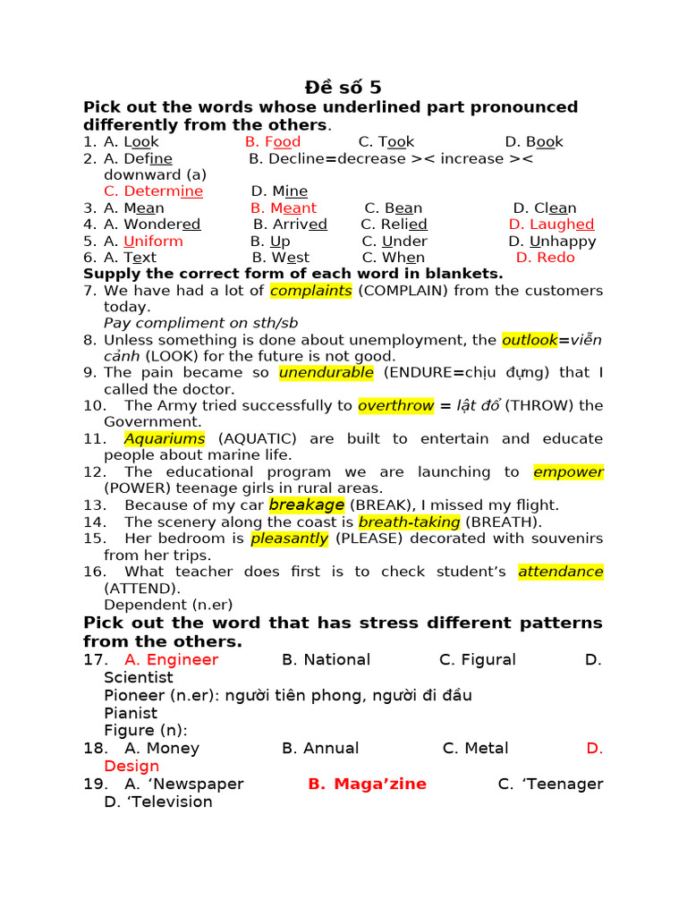 English Pronunciation Quiz | PDF