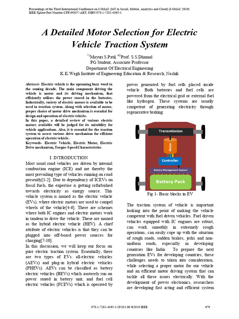 A Detailed Motor Selection For Electric Vehicle Traction System | PDF ...