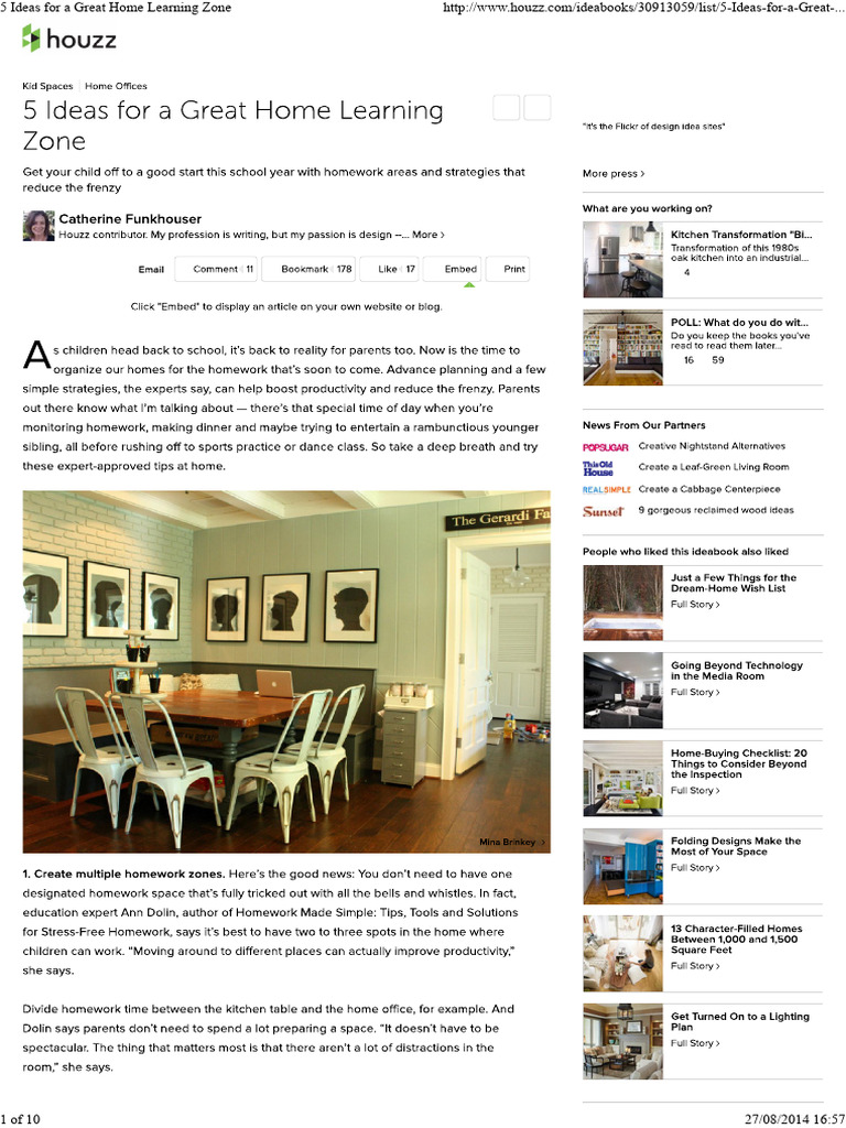 5 Ideas For A Great Home Learning Zone | PDF