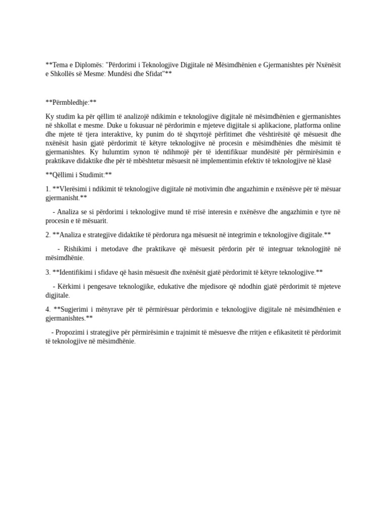 Tema e Diplomës | PDF