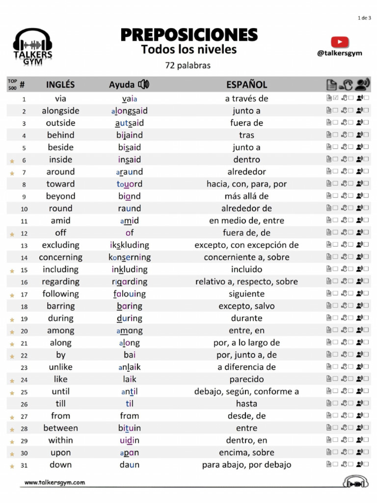 Pre Posicion Es List A 1 | PDF | Sintaxis | Semántica
