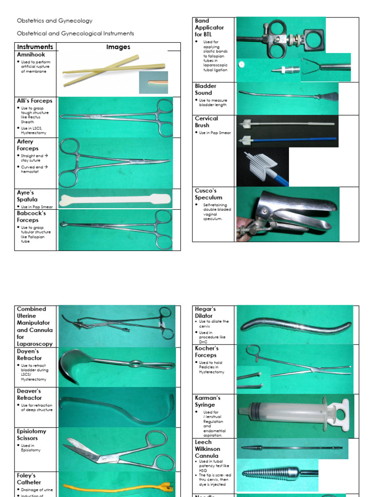 Essential Obstetrics & Gynecology Instruments | PDF | Human ...