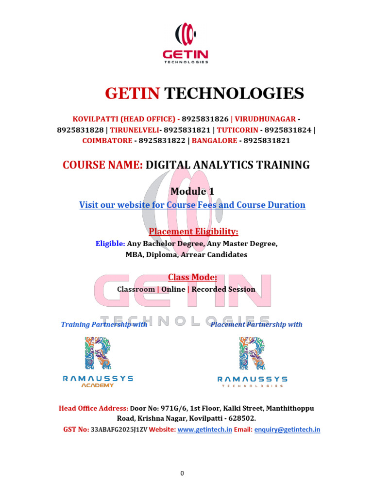 Digital Analytics Module1 Syllabus | PDF | Search Engine Optimization ...