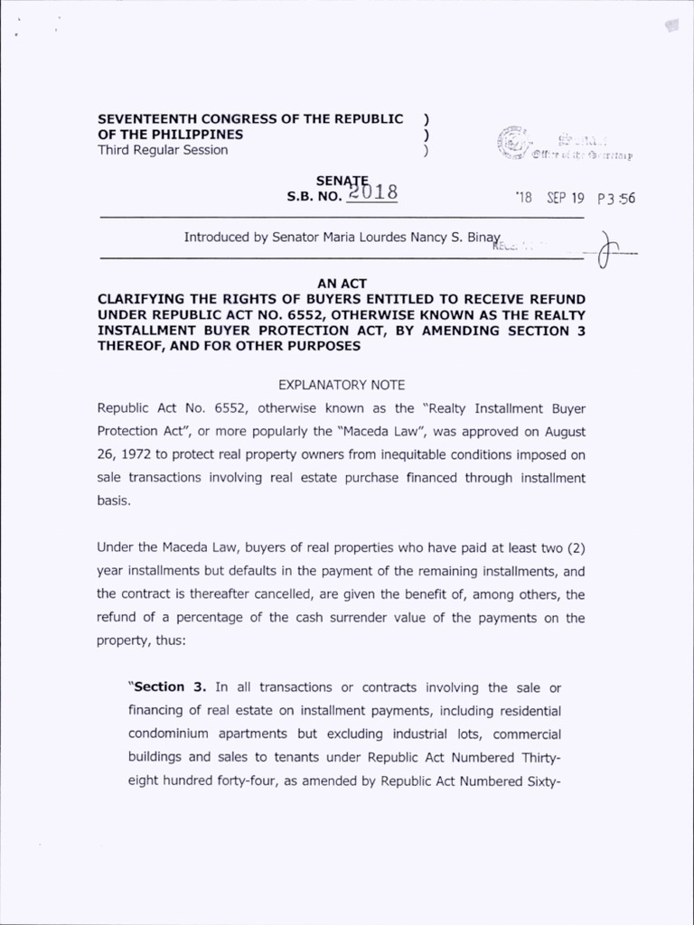 Maceda Law Amended Sec3 PDF | PDF