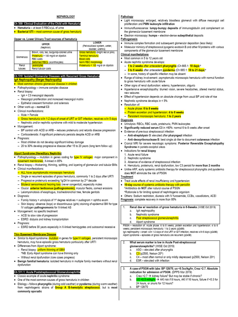 14 Nephrology | PDF | Urinary Tract Infection | Kidney