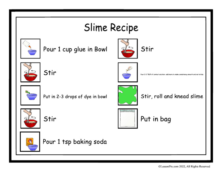 Slime+Recipe Material 19880851 | PDF