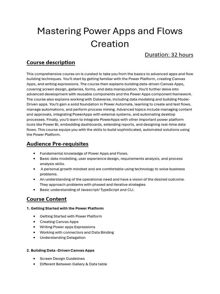 Mastering Power Apps and Flows Creation | PDF | Share Point | Microsoft ...