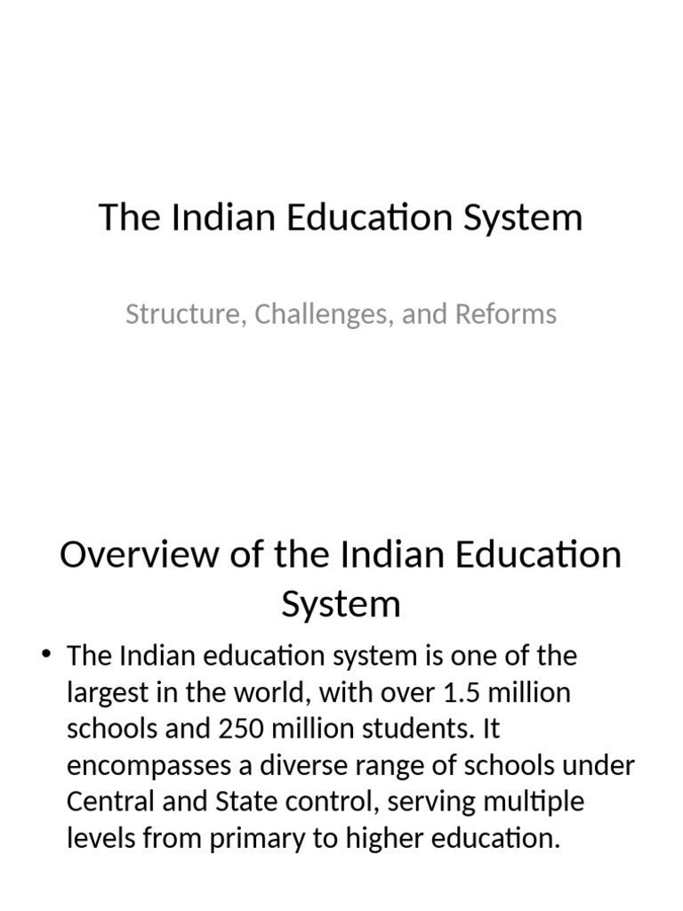 Indian Education System Presentation | PDF | Career & Growth | Wellness