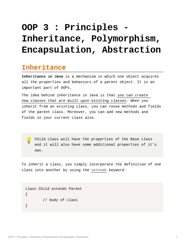 Oops 3 Pdf Inheritance Object Oriented Programming Class Computer Programming 5342