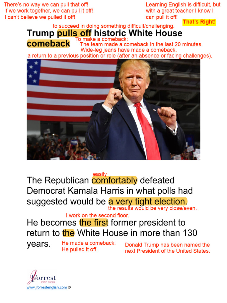 Trump Wins Historic White House Comeback | PDF | English Language ...