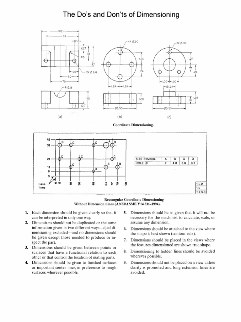 The Dos and Donts of Dimensioning | PDF | Drawing | Dimension