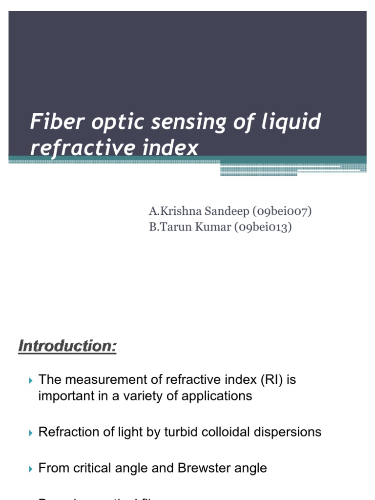 Fiber Optic Sensing of Liquid Refractive Index | PDF | Optical Fiber ...
