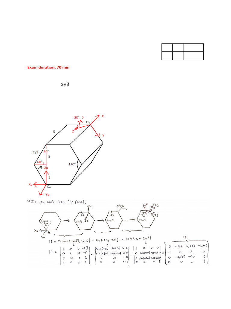 Robotics Exam for Engineering Students | PDF