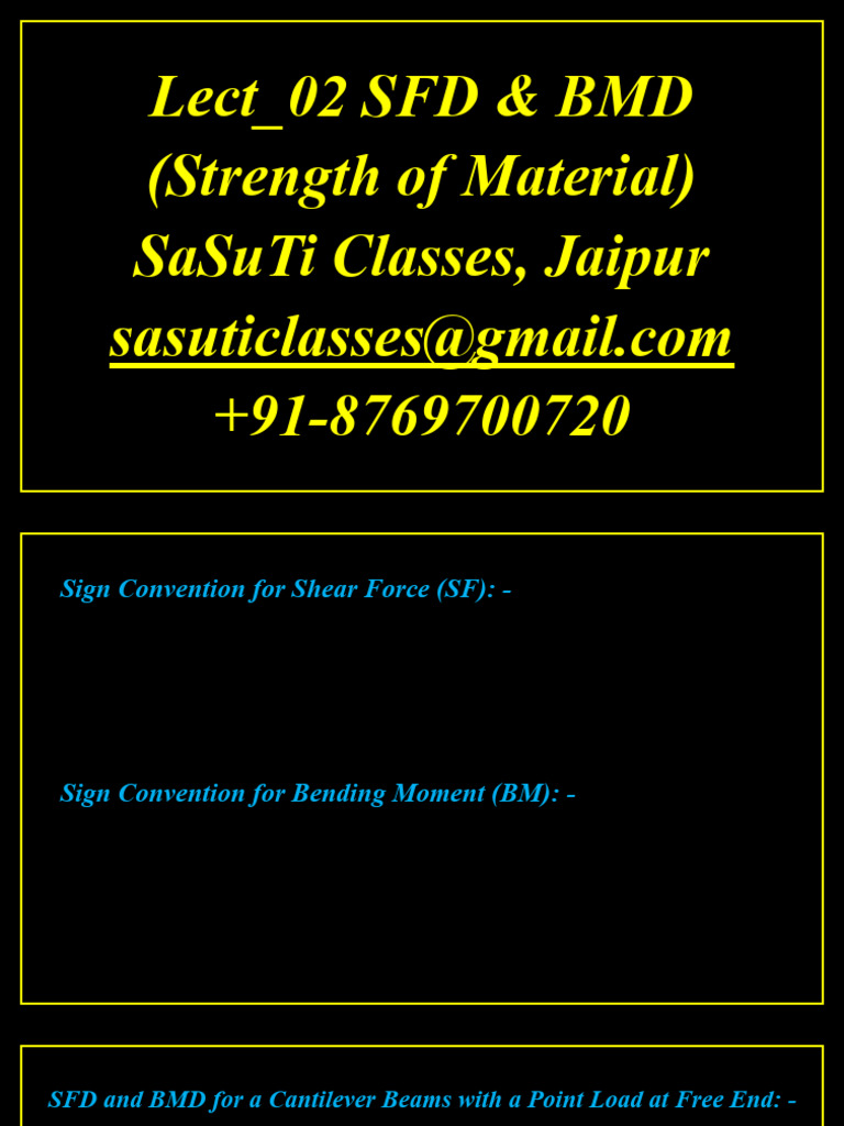 Lect - 02 SFD and BMD (Som) | PDF