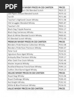 Army Canteen Liquor Price | PDF | Scotch Whisky | Whisky