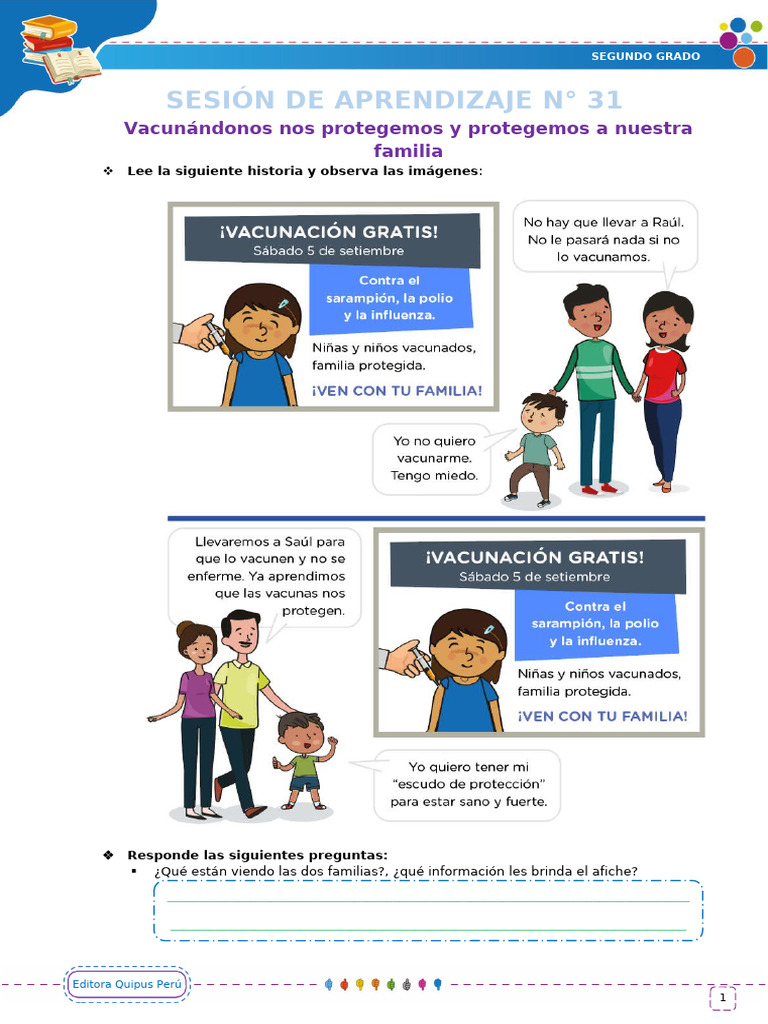 Anexo de Sesiones de Aprendizaje - Semana 4 - UD II - Editora Quipus Perú | PDF | Sarampión ...