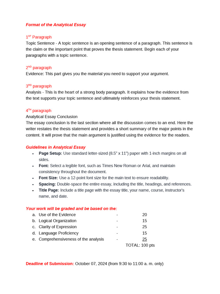 Analytical Essay | PDF | Computers