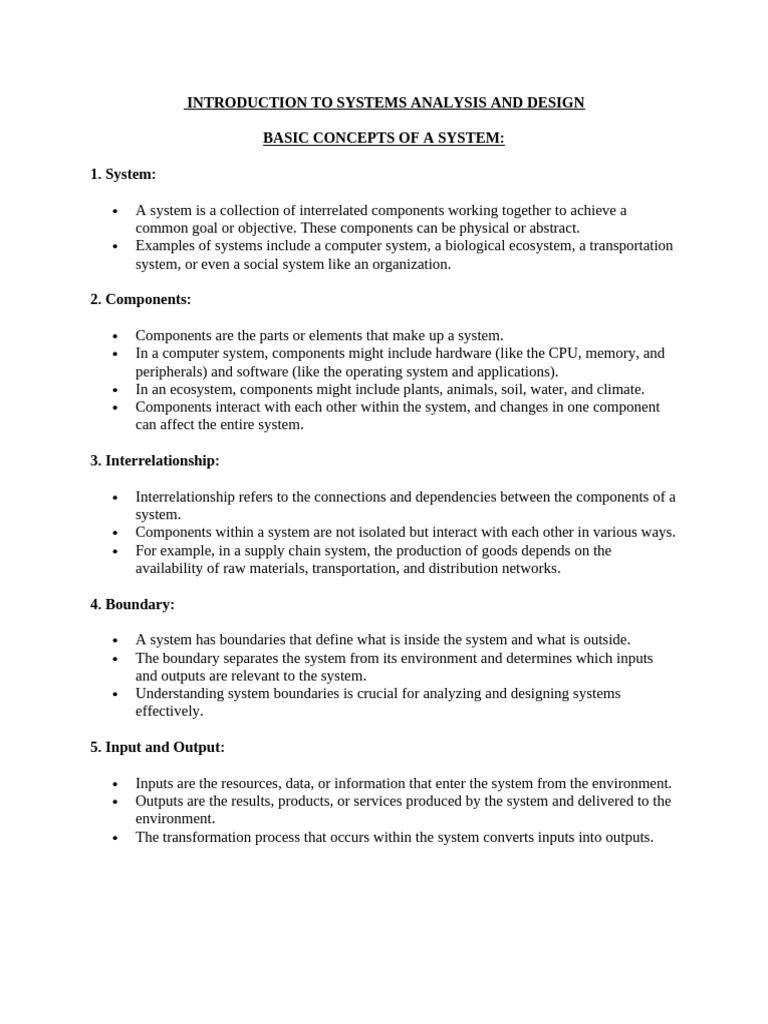 W 1 2 Lecture Note On Introduction To System Analysis And Design Week 1 0180