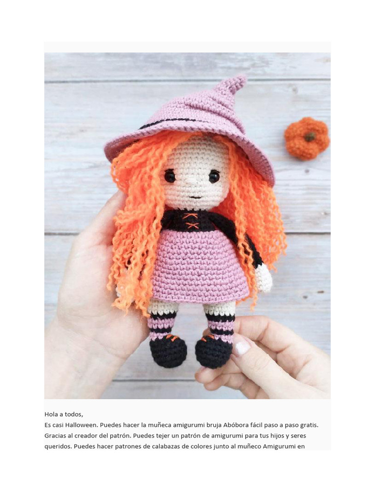 Bruja Abobora Muneca PDF Amigurumi Patron Gratis 1 | PDF | Amigurumi | Tejer