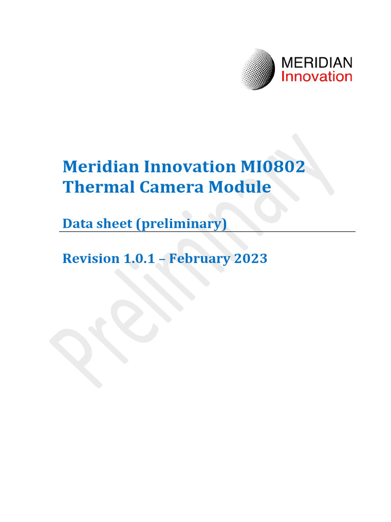 MI0802 Datasheet v1.0.1 | PDF | Microcontroller | Thermography