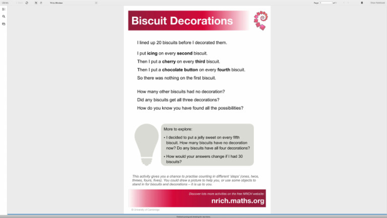 Nrich - Biscuit Decorations | PDF