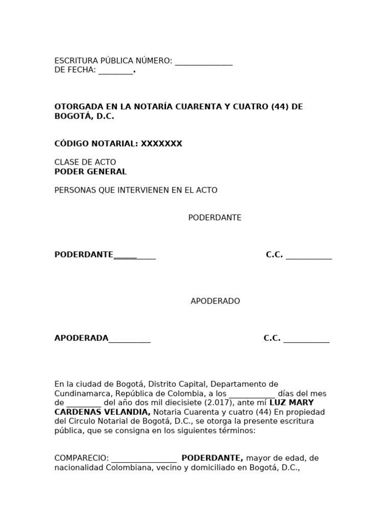 Modelo Poder General | PDF | Pagos | Bancos