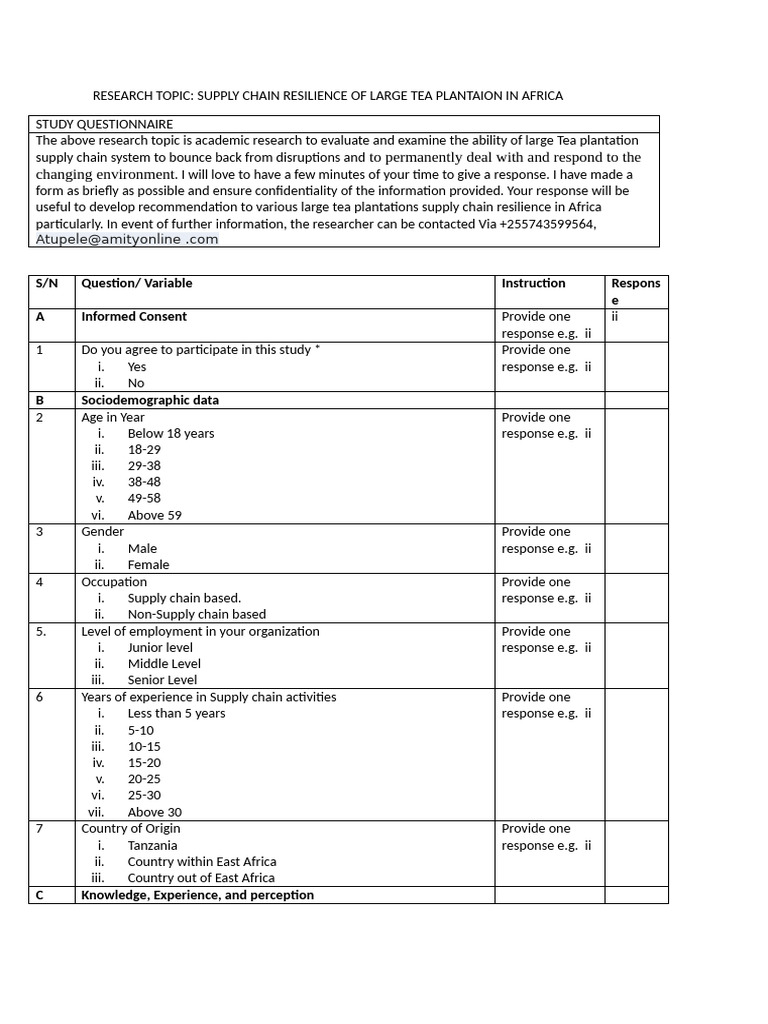 Research Questionnaire | PDF | Business